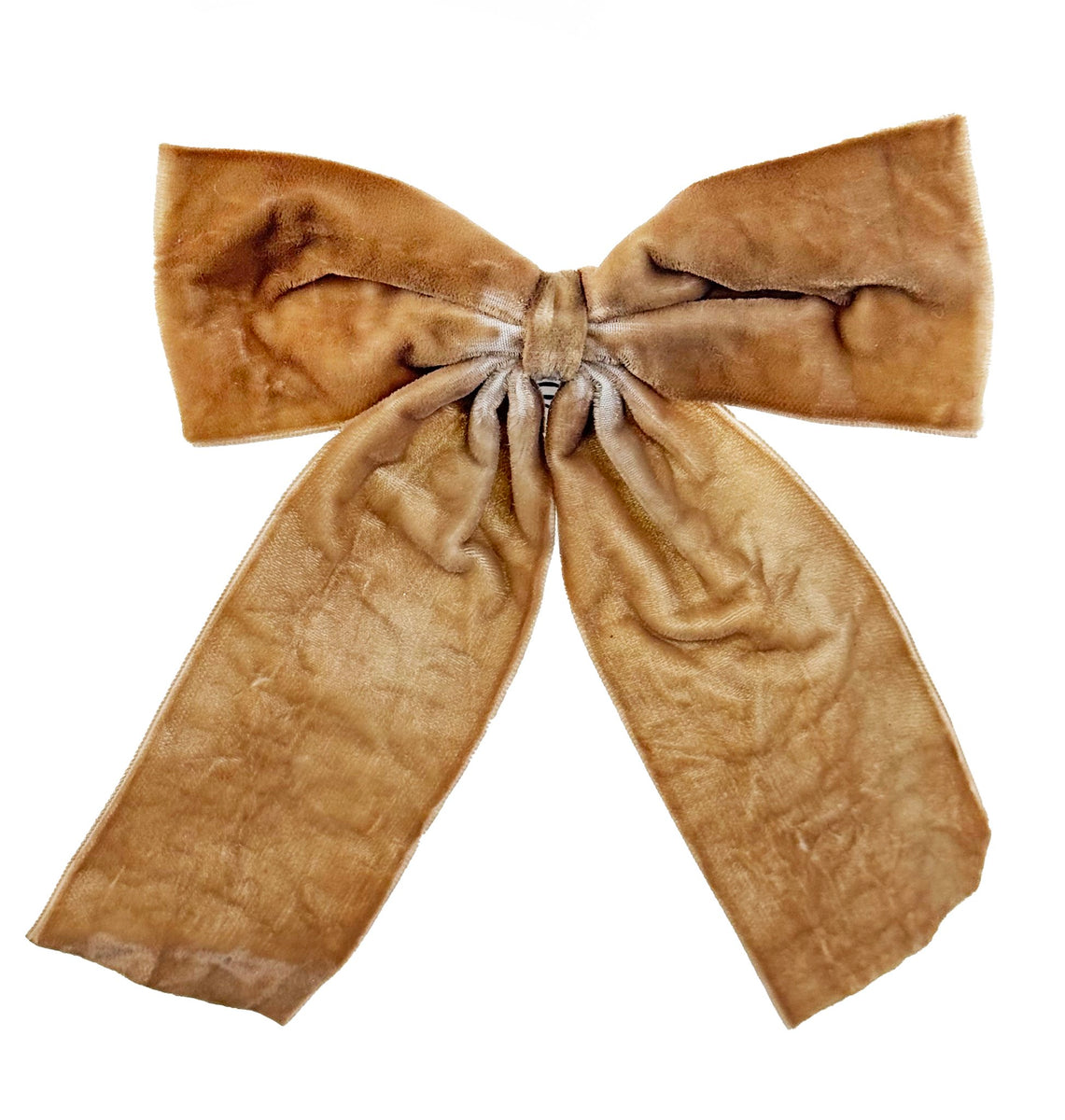 BEIGE VELVET BOW WITH CLIP – Flanagan & Harhen